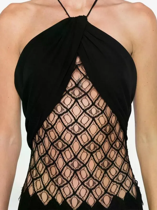 Christopher Esber Net-detail Silk Maxi Dress