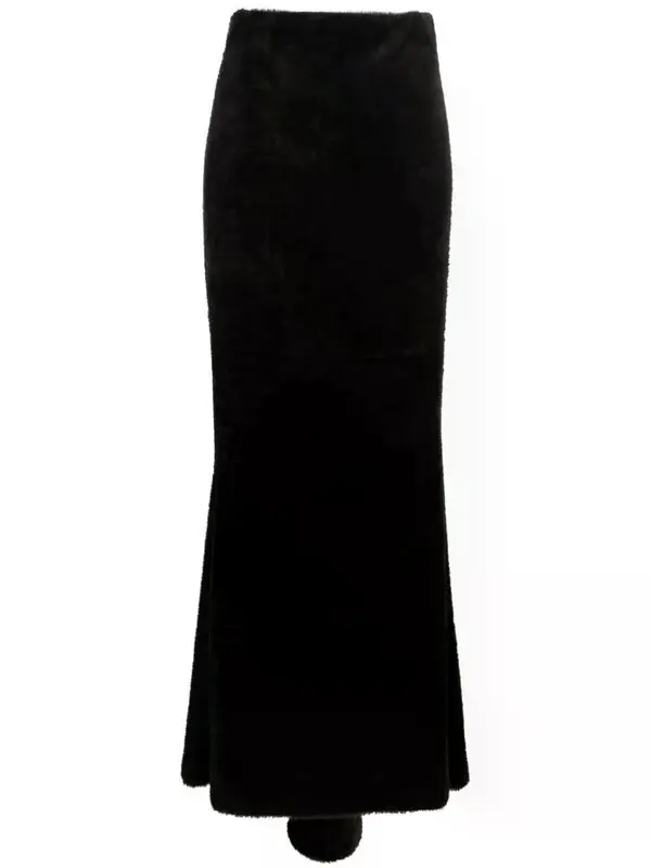 Andamane Faux-shearling Maxi Skirt