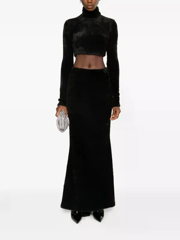 Andamane Faux-shearling Maxi Skirt