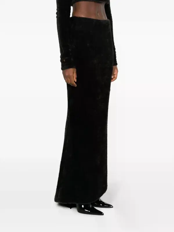 Andamane Faux-shearling Maxi Skirt