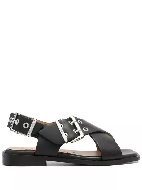 GANNI Crossover-strap Buckled Sandals