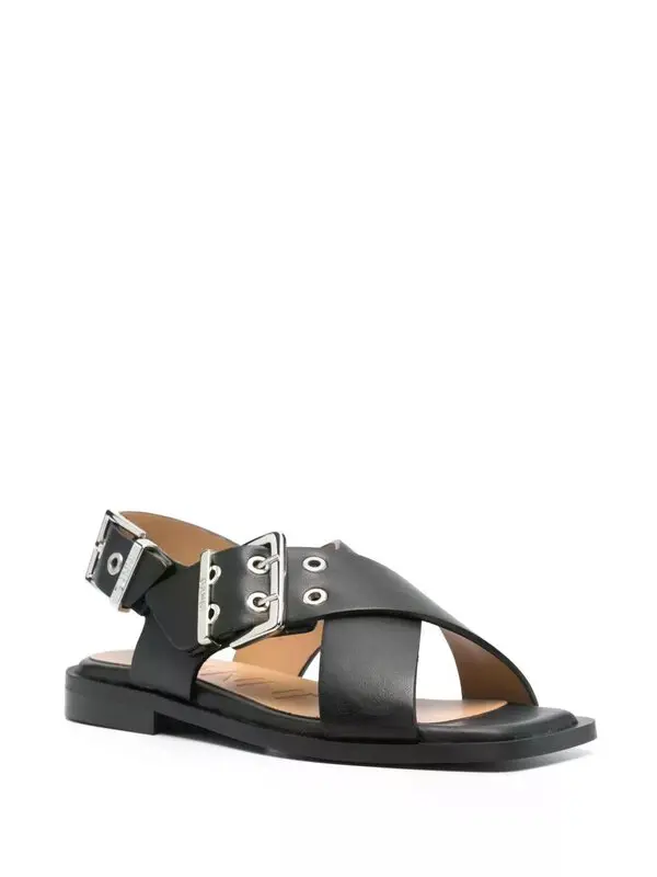 GANNI Crossover-strap Buckled Sandals