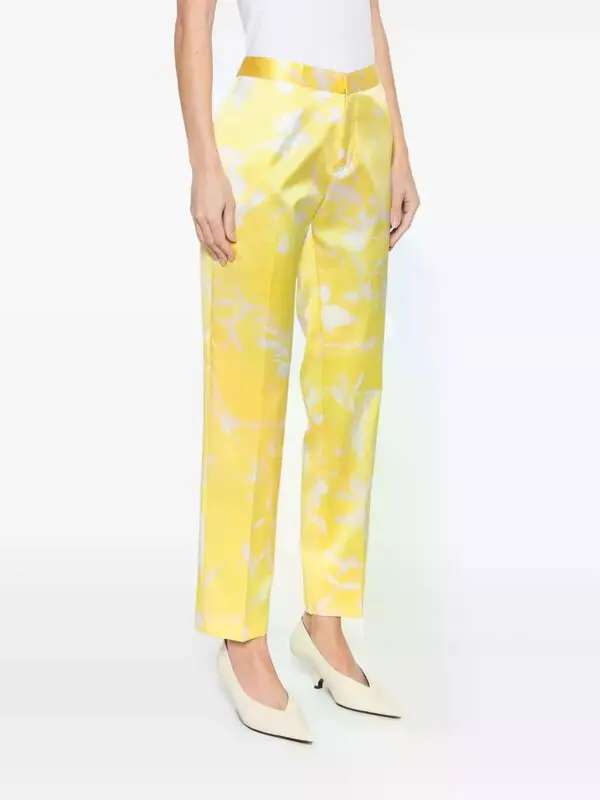 Fabiana Filippi Silk Leaf Print Trousers