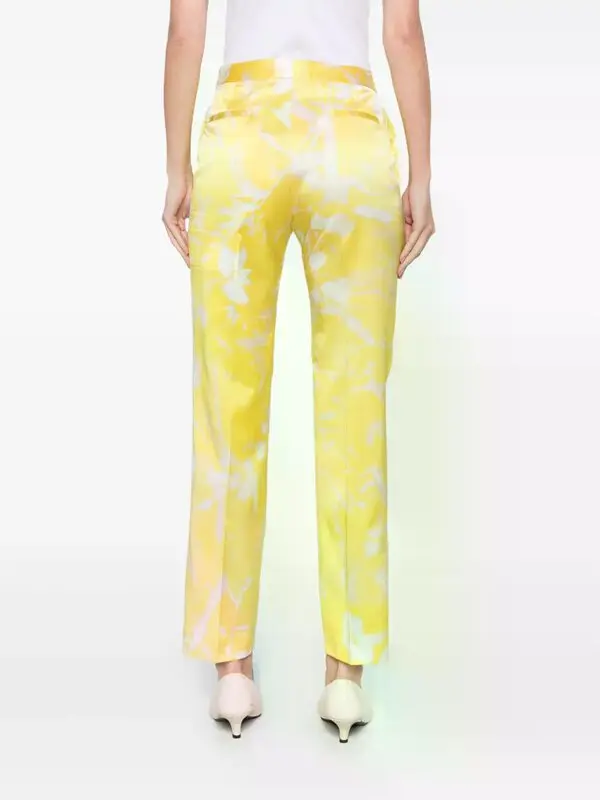 Fabiana Filippi Silk Leaf Print Trousers