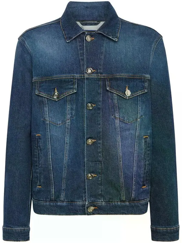 BILLIONAIRE Logo-appliqué Denim Jacket - Blue