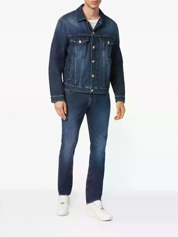 BILLIONAIRE Logo-appliqué Denim Jacket