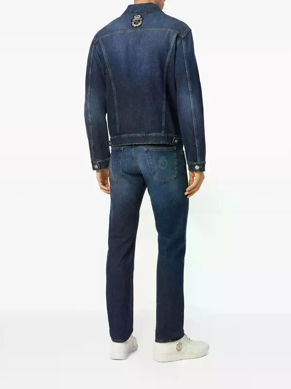 BILLIONAIRE Logo-appliqué Denim Jacket