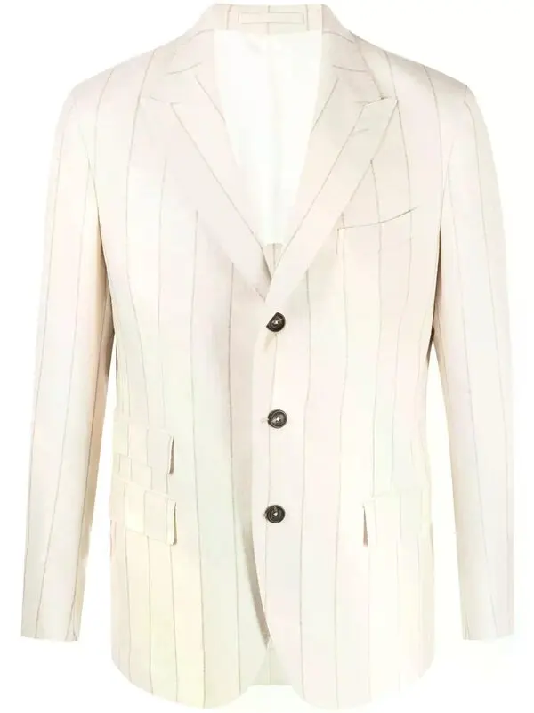 Eleventy Pinstriped Single-breasted Blazer - Neutrals
