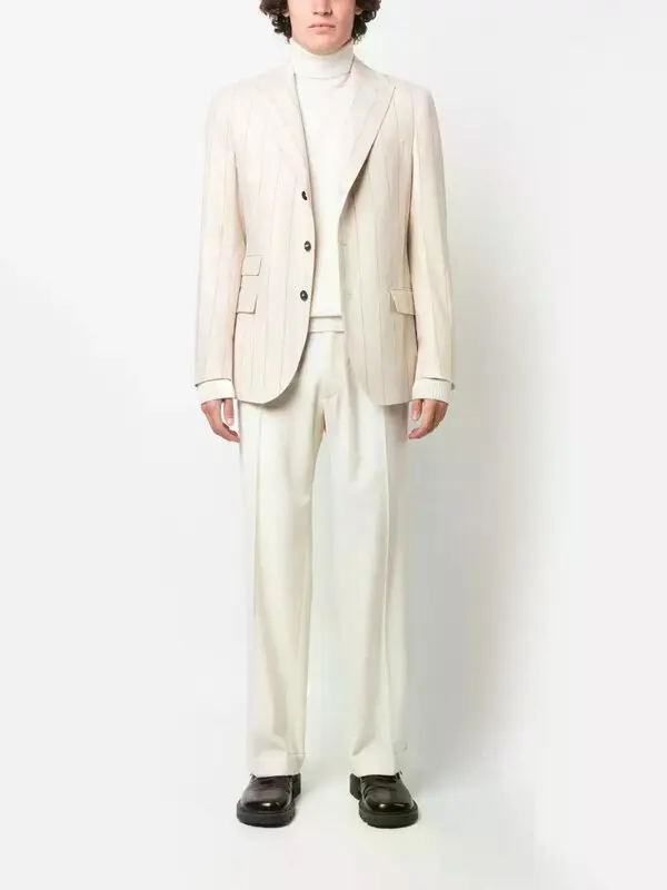 Eleventy Pinstriped Single-breasted Blazer - Neutrals