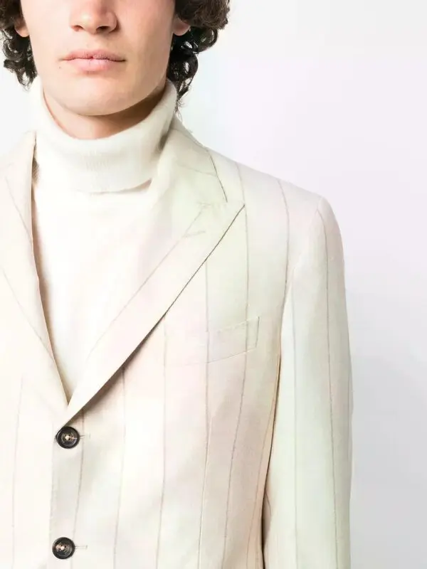Eleventy Pinstriped Single-breasted Blazer - Neutrals