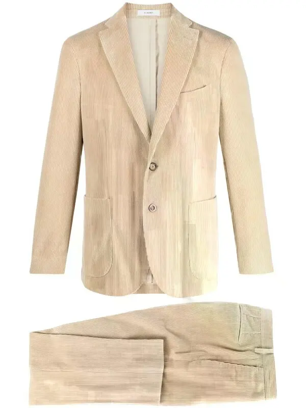 Boglioli Single-breasted Corduroy Suit - Neutrals