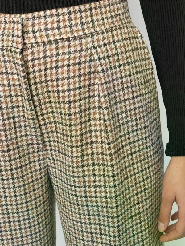 Palm Angels Checked Wool Wide-leg Trousers