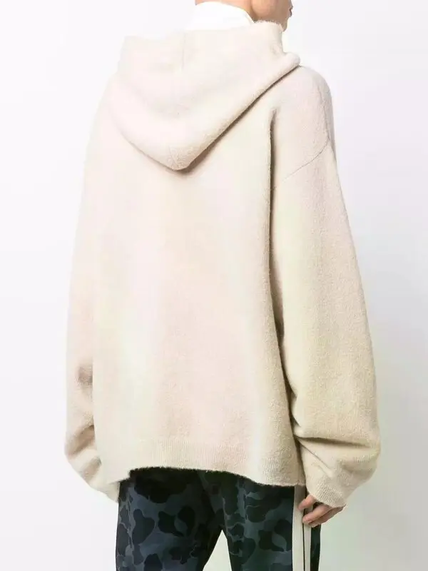 Palm Angels Striped Knit Hoodie