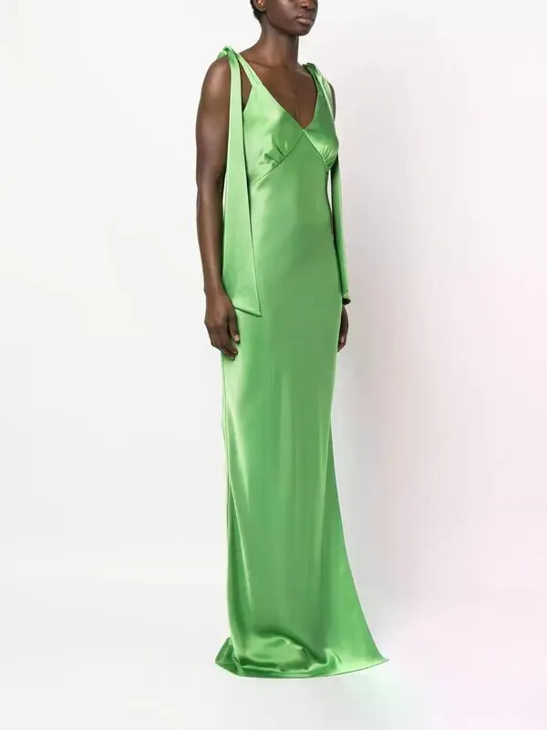 V:PM ATELIER Satin-finish Drape-detail Gown