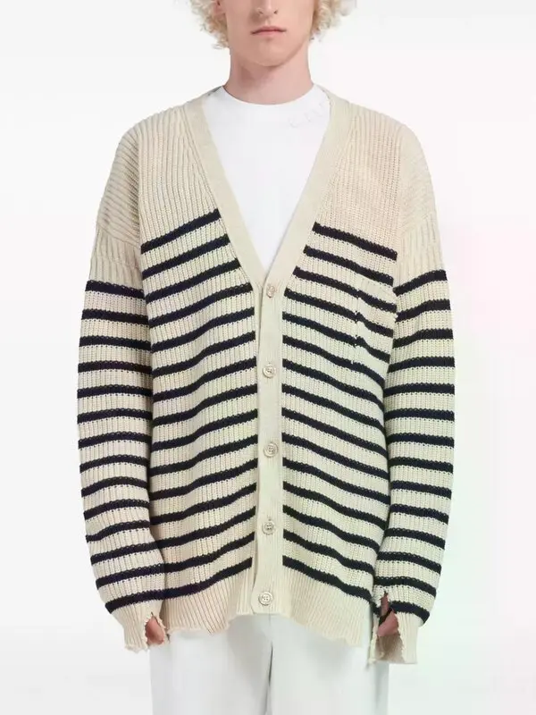 Marni Striped V-neck Cardigan