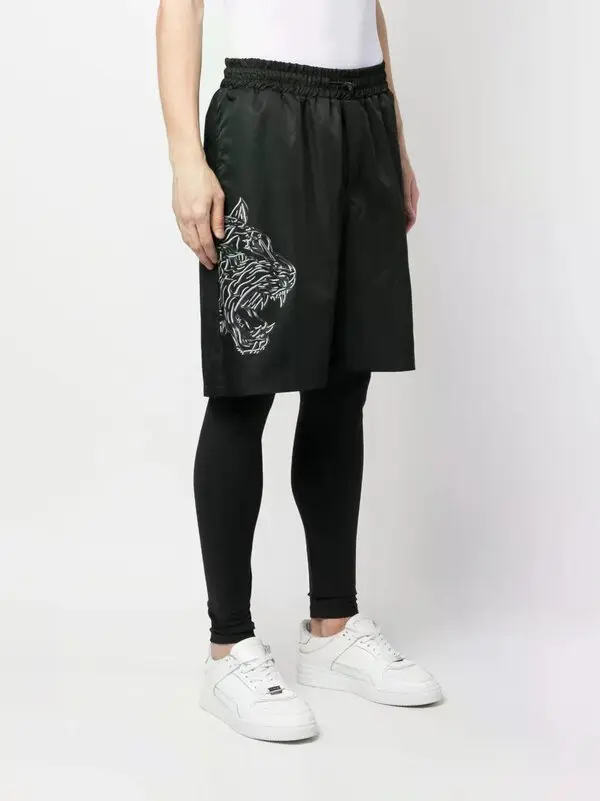 PLEIN SPORT Tiger-print Running Short-pants