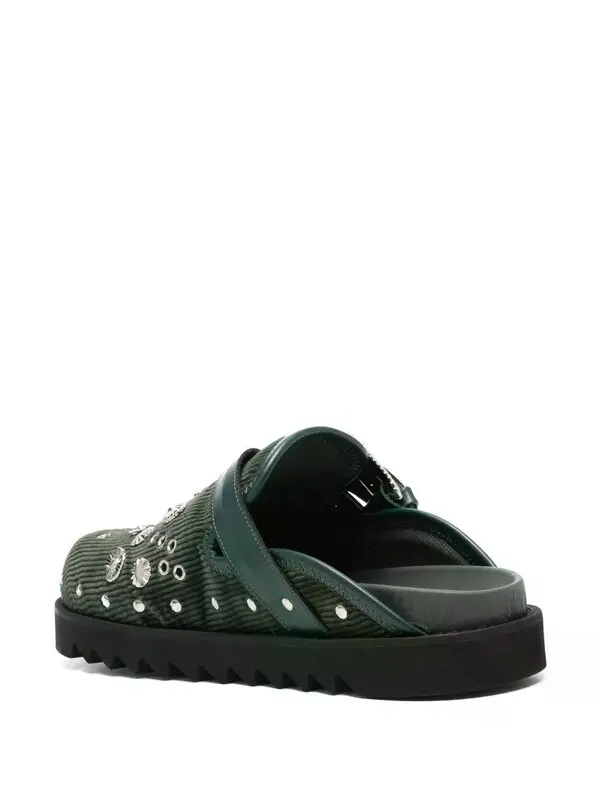TOGA VIRILIS Eyelet-metal Slippers - Green