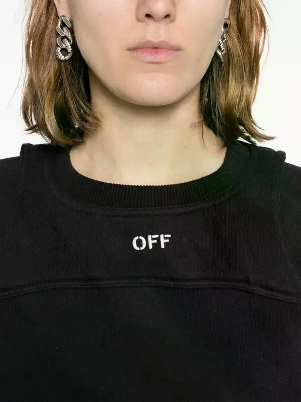 Off-White Cropped Layered Sweatshirt
