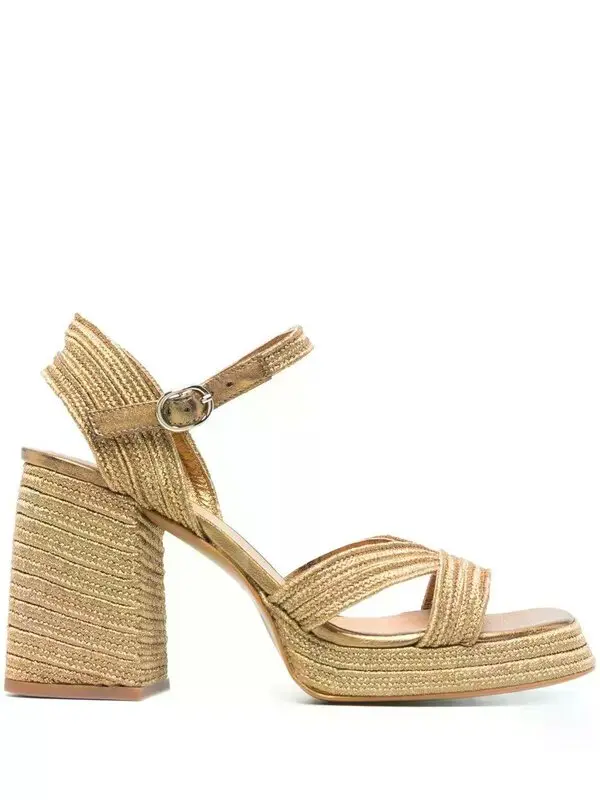 CastaÑer Interwoven Metallic Sandals
