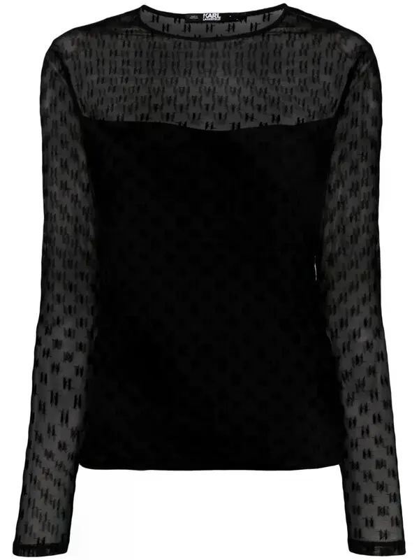 Karl Lagerfeld Monogram-mesh T-shirt