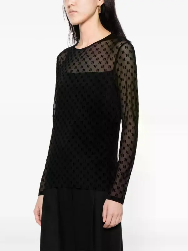 Karl Lagerfeld Monogram-mesh T-shirt