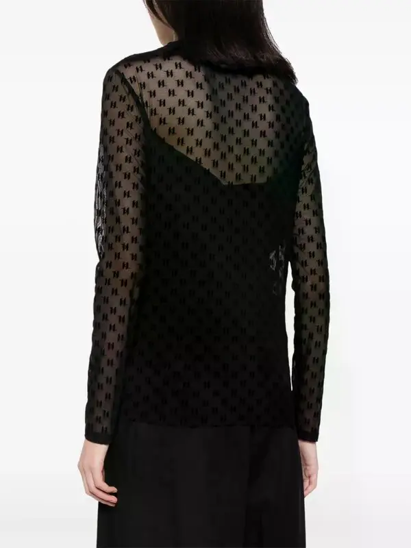 Karl Lagerfeld Monogram-mesh T-shirt