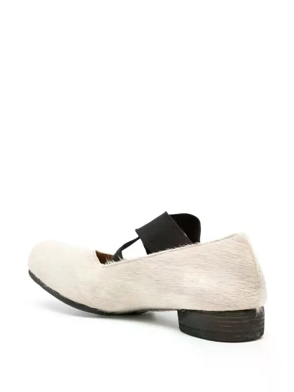 UMA WANG Square-toe Leather Ballerina Shoes - Neutrals