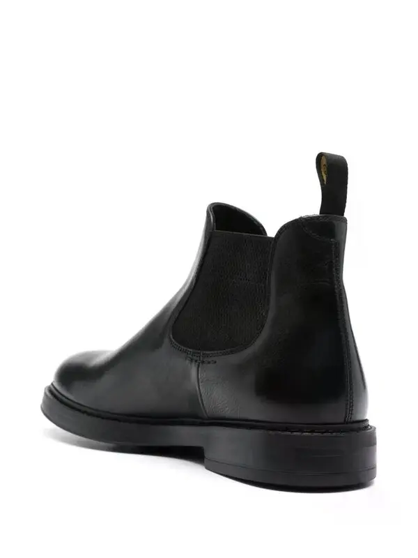DOUCAL'S Round-toe Leather Boots - Black