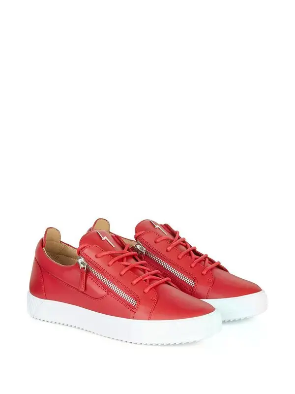 GIUSEPPE ZANOTTI Frankie Double-zip Low-top Sneakers - Red