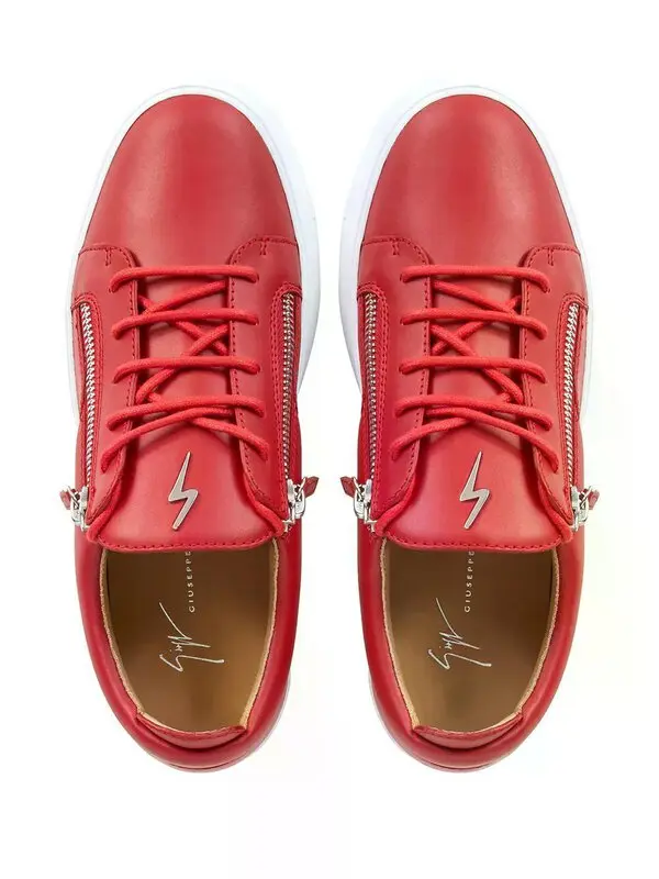 GIUSEPPE ZANOTTI Frankie Double-zip Low-top Sneakers - Red