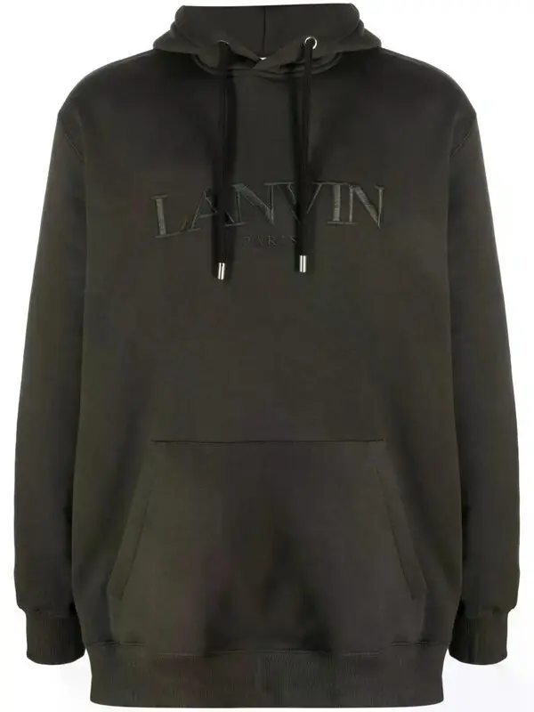 LANVIN Logo-embroidered Cotton Hoodie