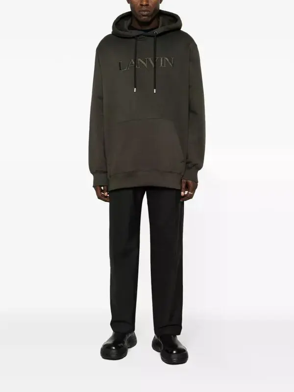 LANVIN Logo-embroidered Cotton Hoodie