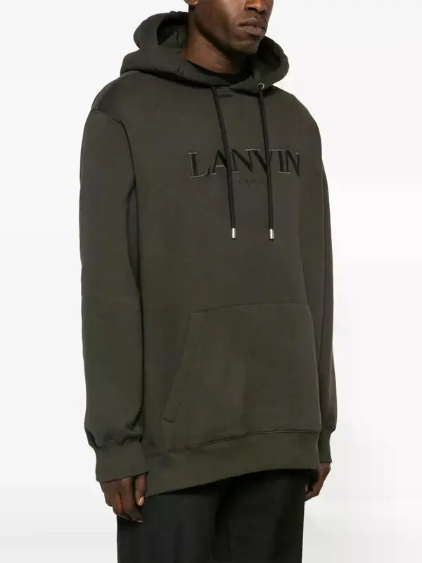 LANVIN Logo-embroidered Cotton Hoodie
