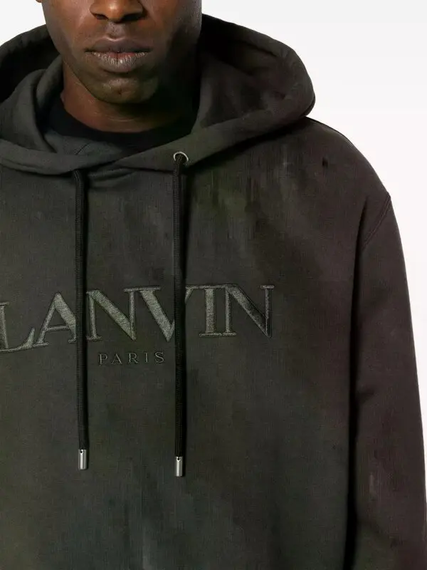 LANVIN Logo-embroidered Cotton Hoodie