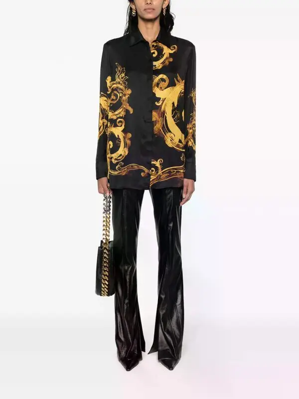 Versace Chain Couture-print Satin Shirt