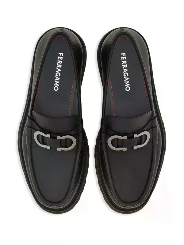 FERRAGAMO Gancini-buckle Leather Loafers