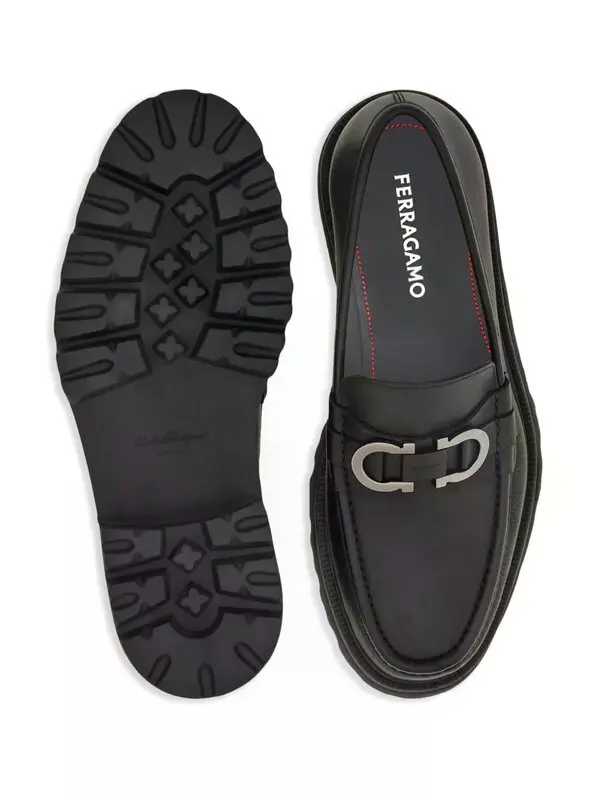 FERRAGAMO Gancini-buckle Leather Loafers