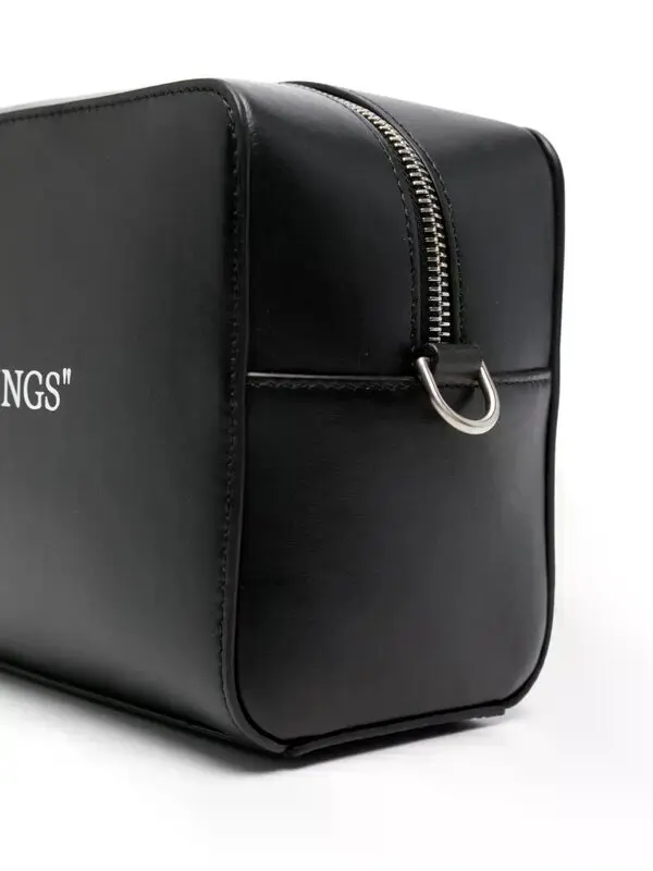 Off-White Quote-print Leather Wash Bag