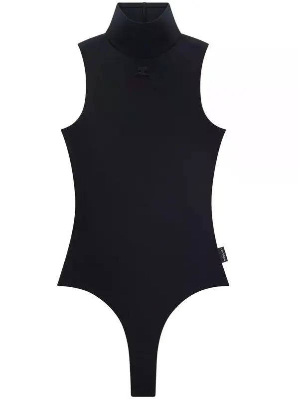 COURREGES Techno Jersey High-neck Bodysuit