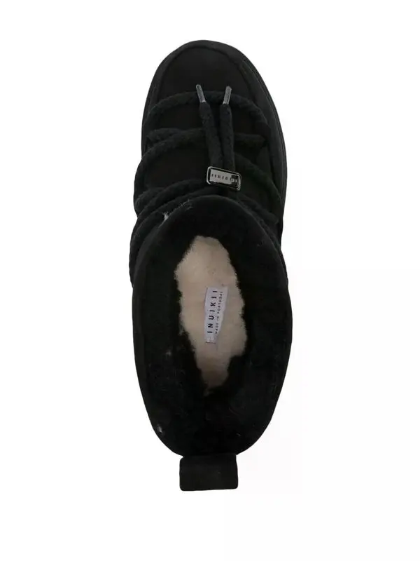 Inuikii Suede And Faux-shearling Platform Boots - Black
