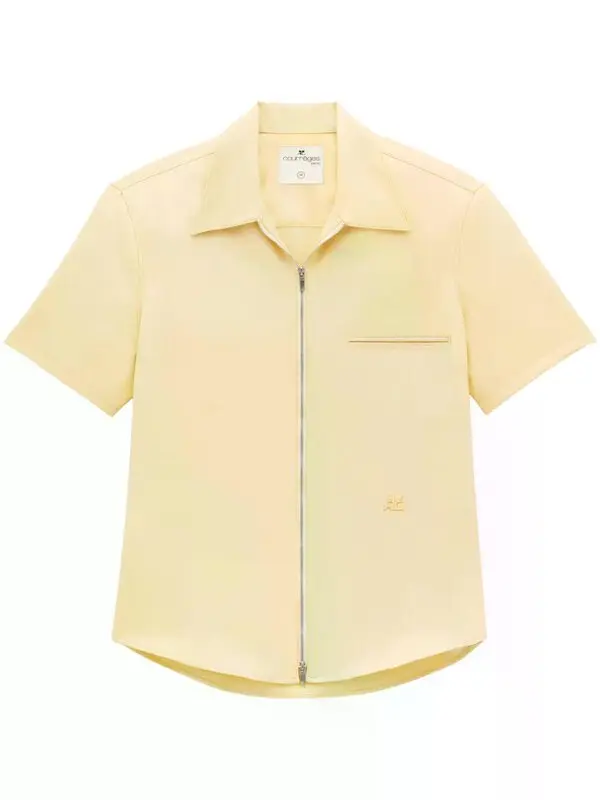 COURREGES Logo-appliqué Twill Shirt