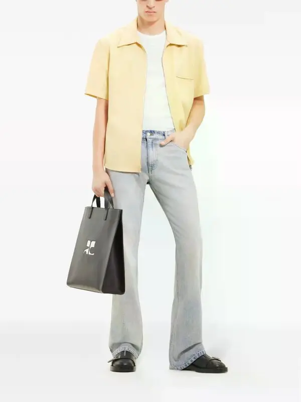 COURREGES Logo-appliqué Twill Shirt