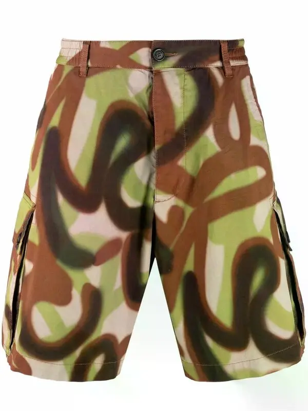 Dsquared2 Spray-paint Cargo Shorts - Neutrals