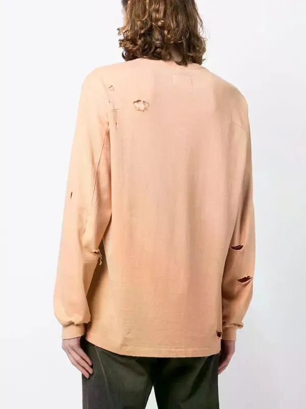 DOUBLET Logo-print Ripped-detail Sweatshirt