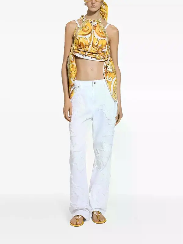 Dolce & Gabbana Logo-patch Boyfriend Jeans