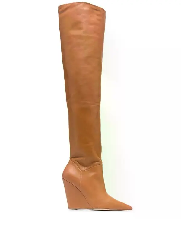 STUART WEITZMAN Pointed Leather Knee-high Boots