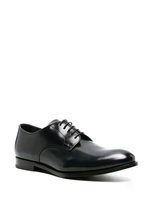 DOUCAL'S Leather Derby Shoes - Black