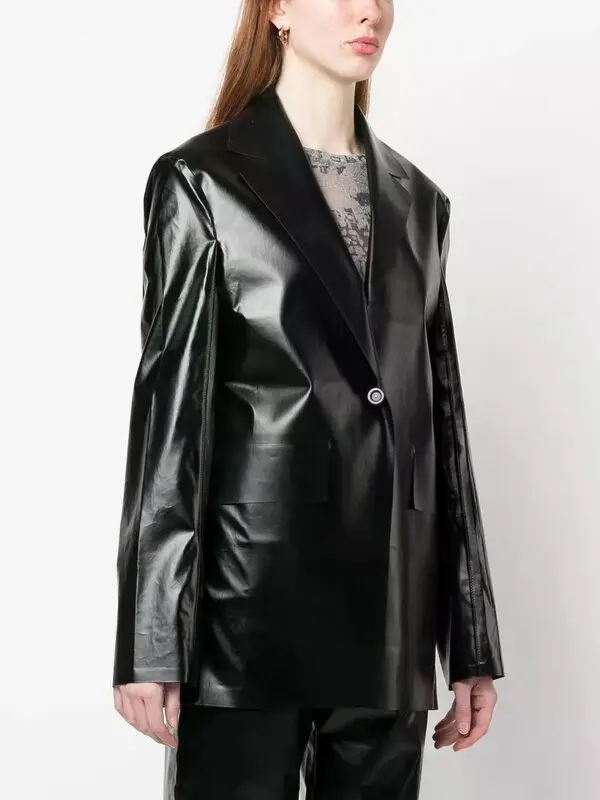 KASSL EDITIONS High-shine Single-breasted Blazer
