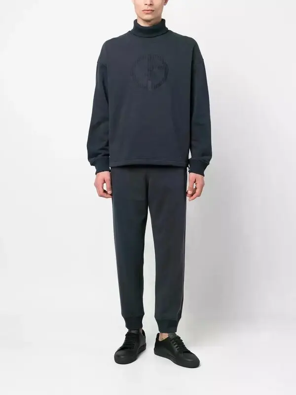 Giorgio Armani Drawstring Wool Track Pants - Blue