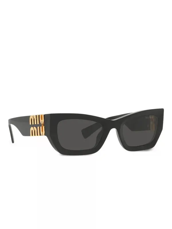 Miu Miu Logo-lettering Sunglasses - Black